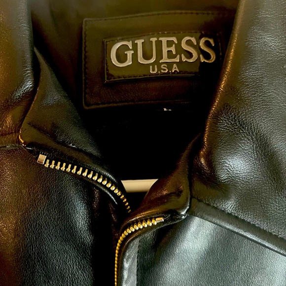 Guess | Jackets & Coats | Vintage Genuine Leather Guess Bomber Jacket ...